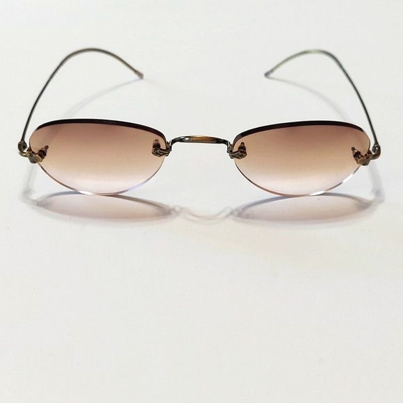 Mona J | Accessories | Titanium Mona J Rimless Brown Lens Titanium Trim ...